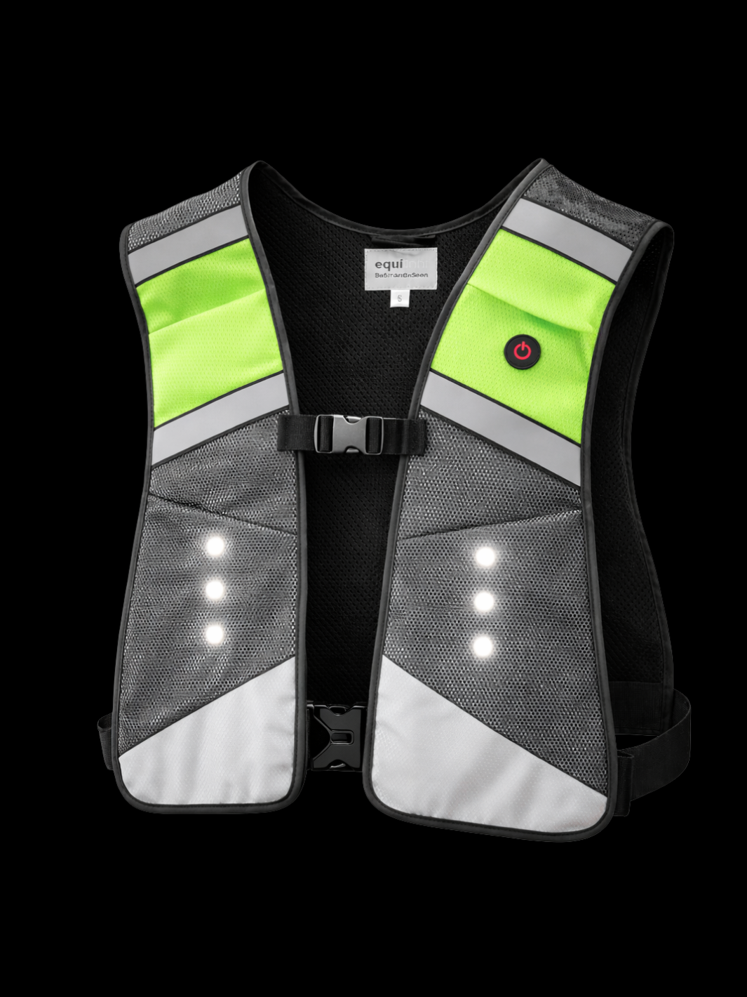 EquiLight LED Rider Vest – Last Chance | UK 6 (XXS) Black & Lime – Equi ...